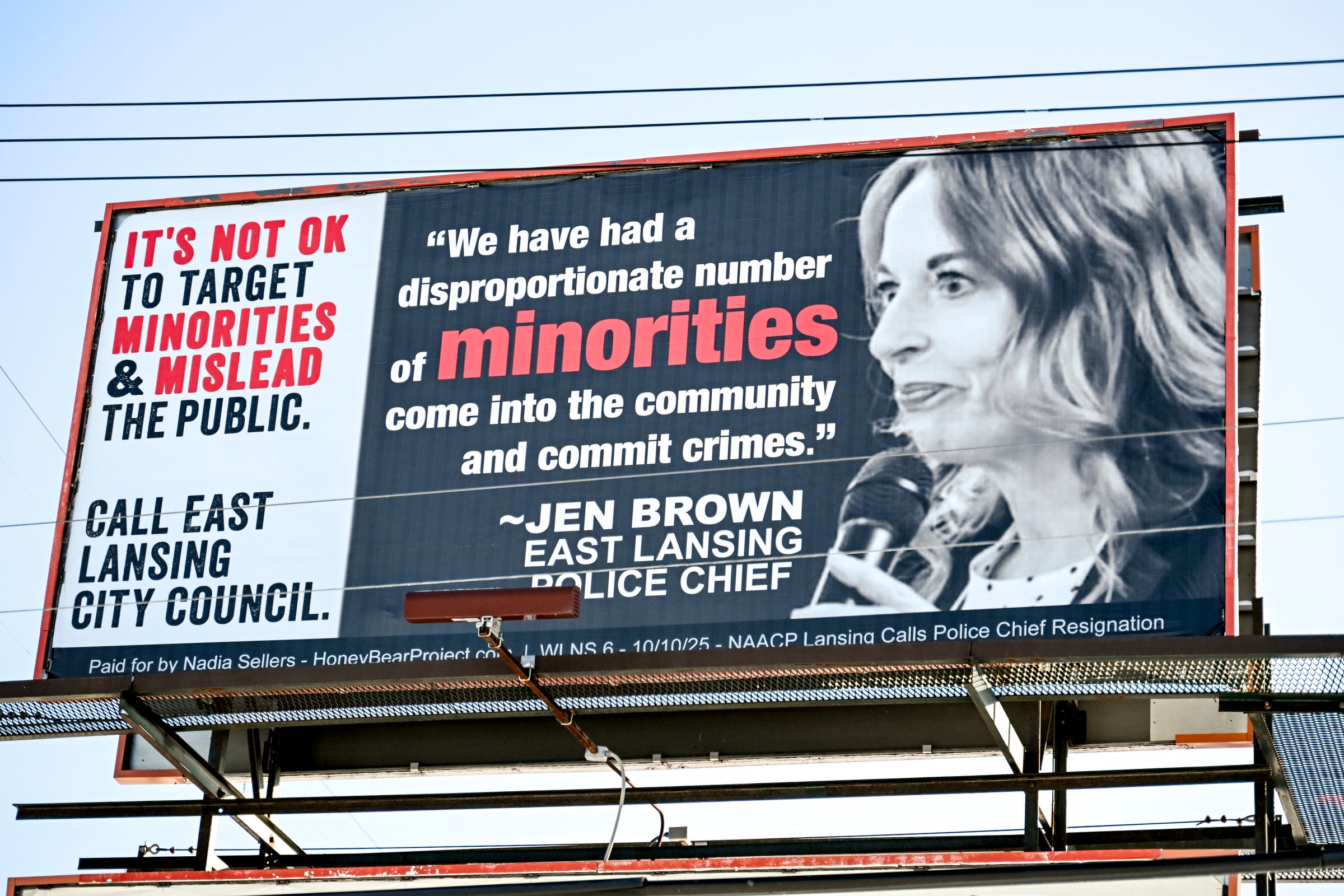 East Lansing dispute over police chief's comments spill onto billboard