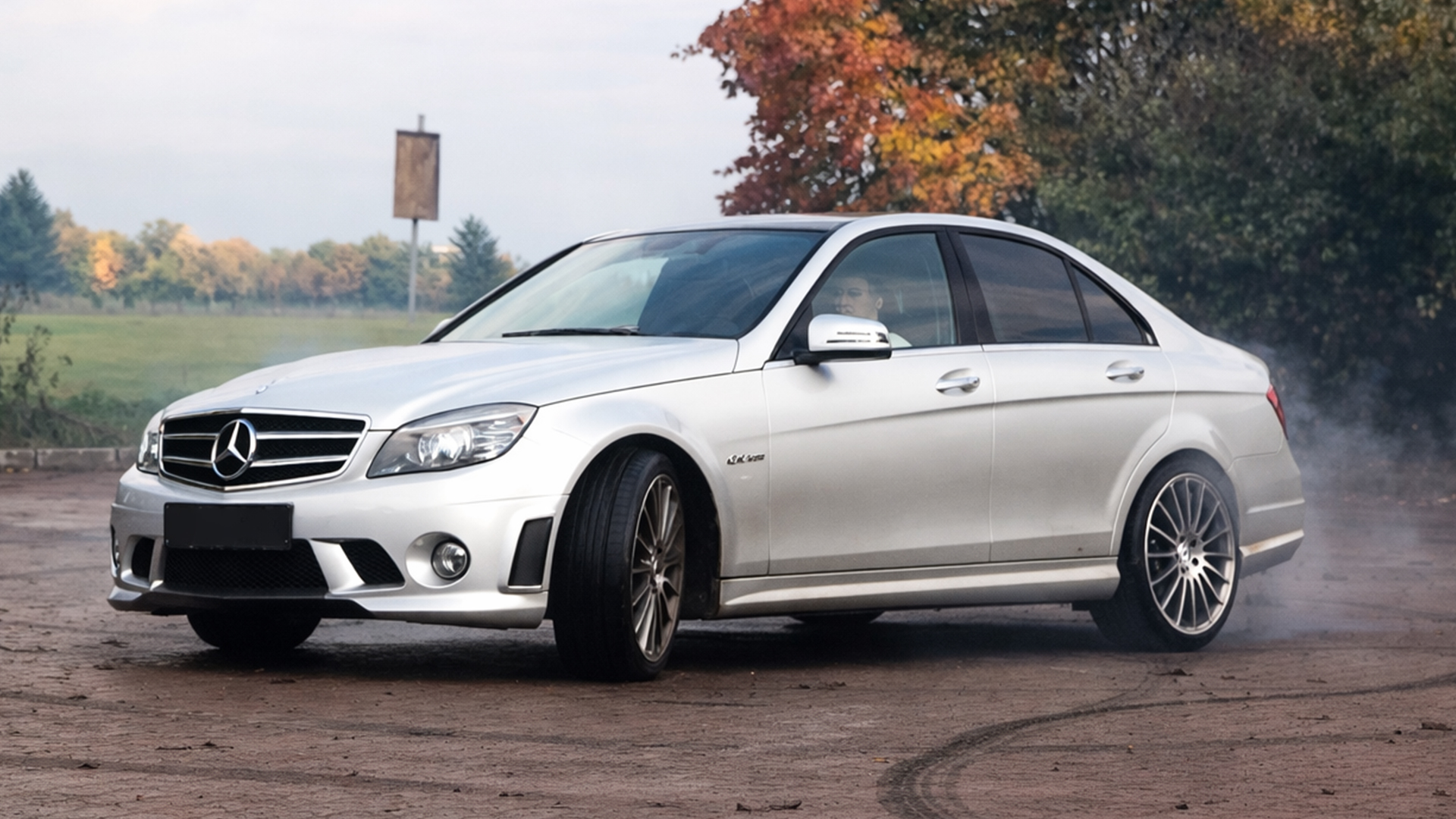 Drift And Donuts From Mercedes C63 Amg