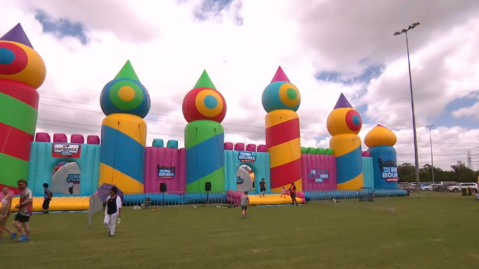 World’s biggest bouncy castle pops up in Brisbane