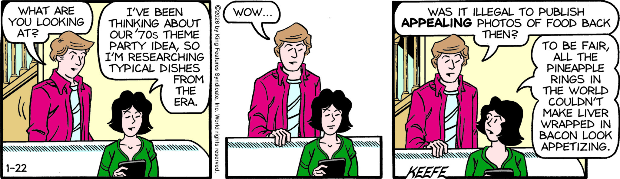 Sally Forth by Francesco Marciuliano; drawn by Jim Keefe