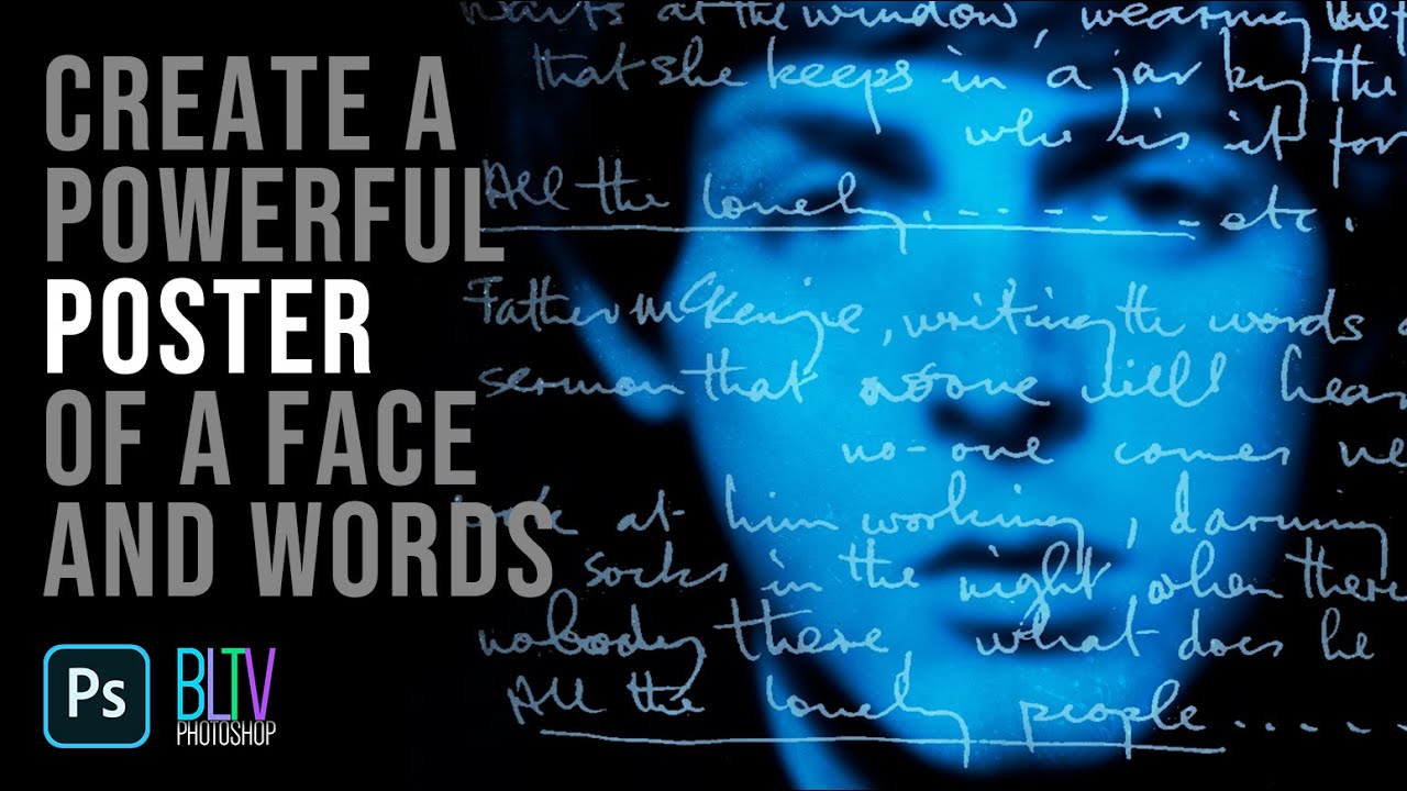Photoshop: Create a powerful poster of a face with words