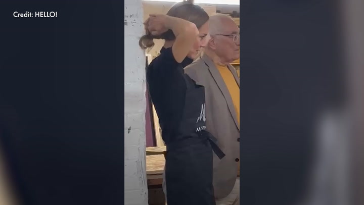 Watch: Princess Kate's viral hair hack as she styles her own tumbling locks