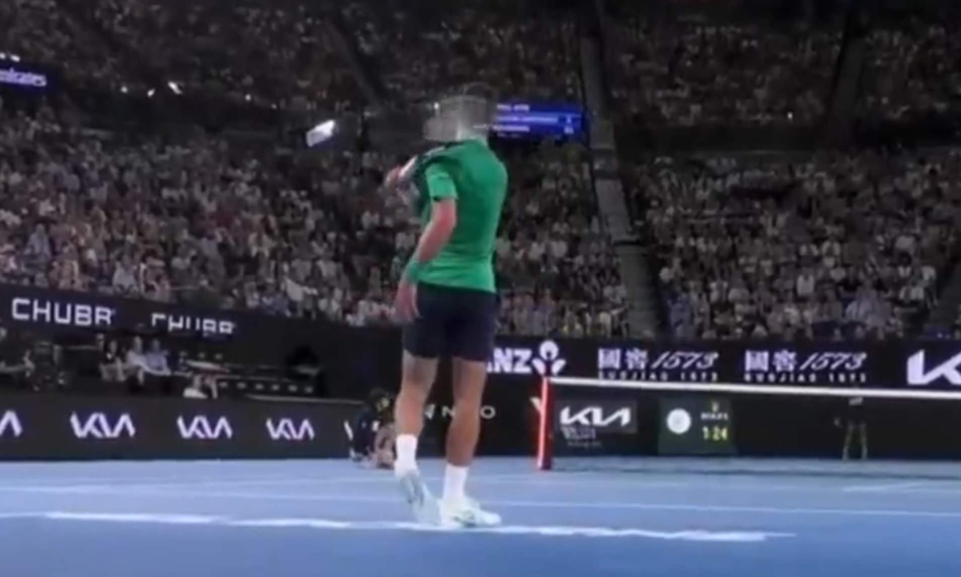 Novak Djokovic smashes ball at a ball girl at the Australian Open ...