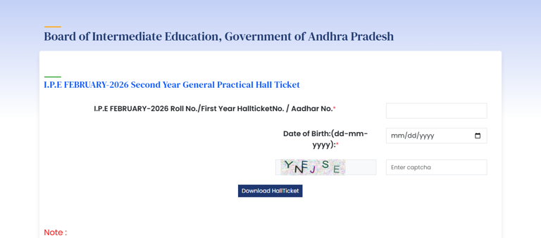 AP intermediate hall ticket 2026 released for practical exams: Direct ...