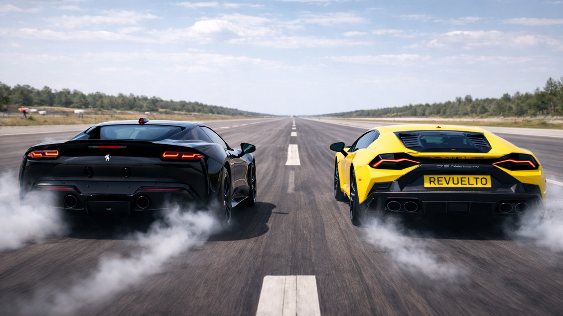 Lamborghini Revuelto vs Ferrari SF90 drag race