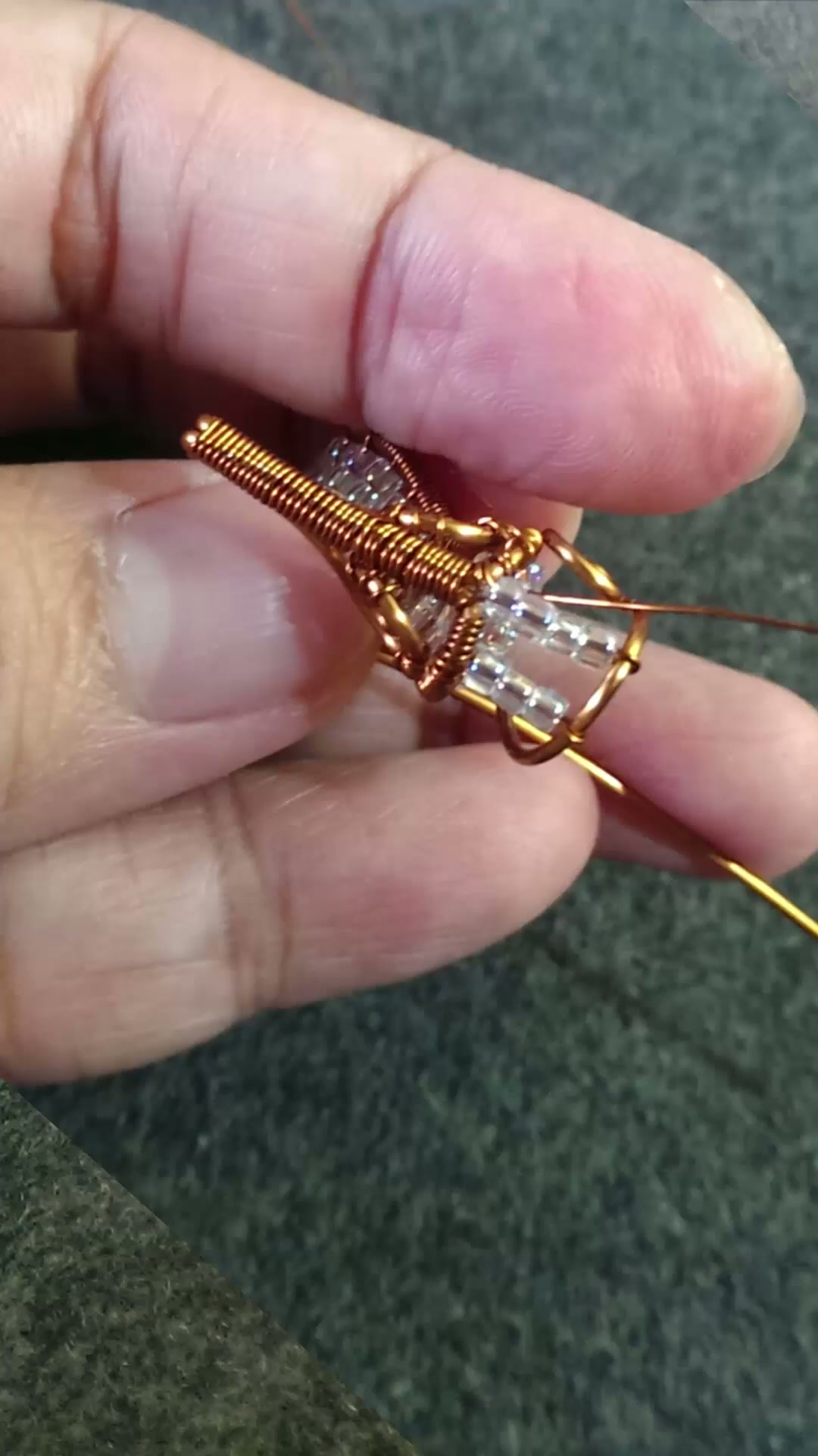 Copper mini shoe pendant - Cinderella shoe - wire wrap jewelry design