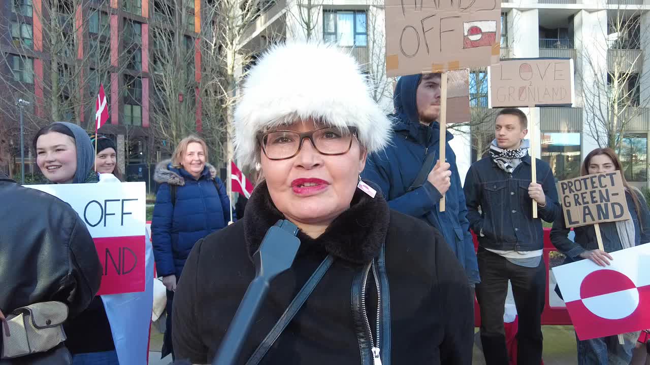Hands off Greenland, Trump demonstration in London, England