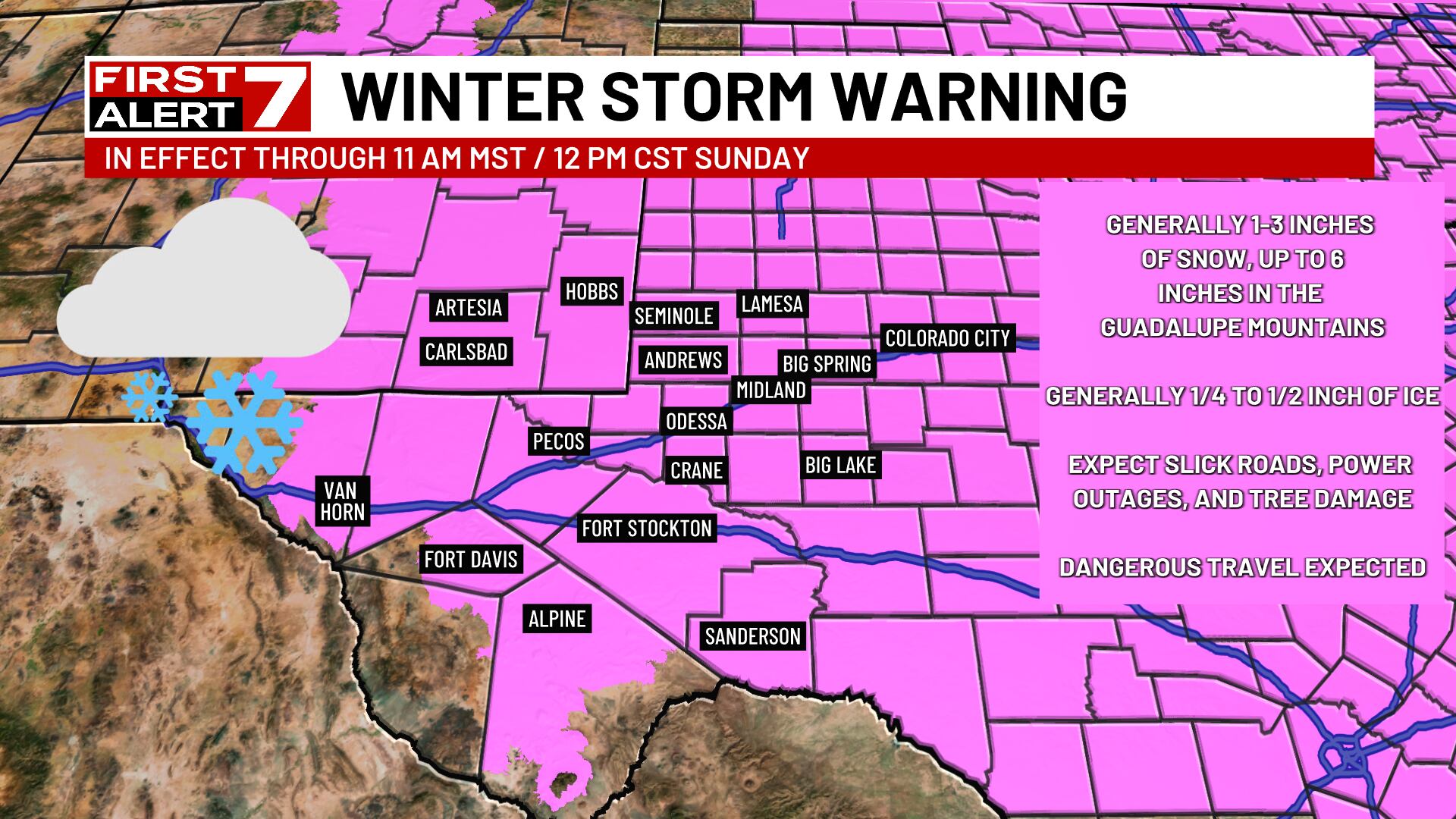 First alert: Snow showers continue this morning across West Texas and ...
