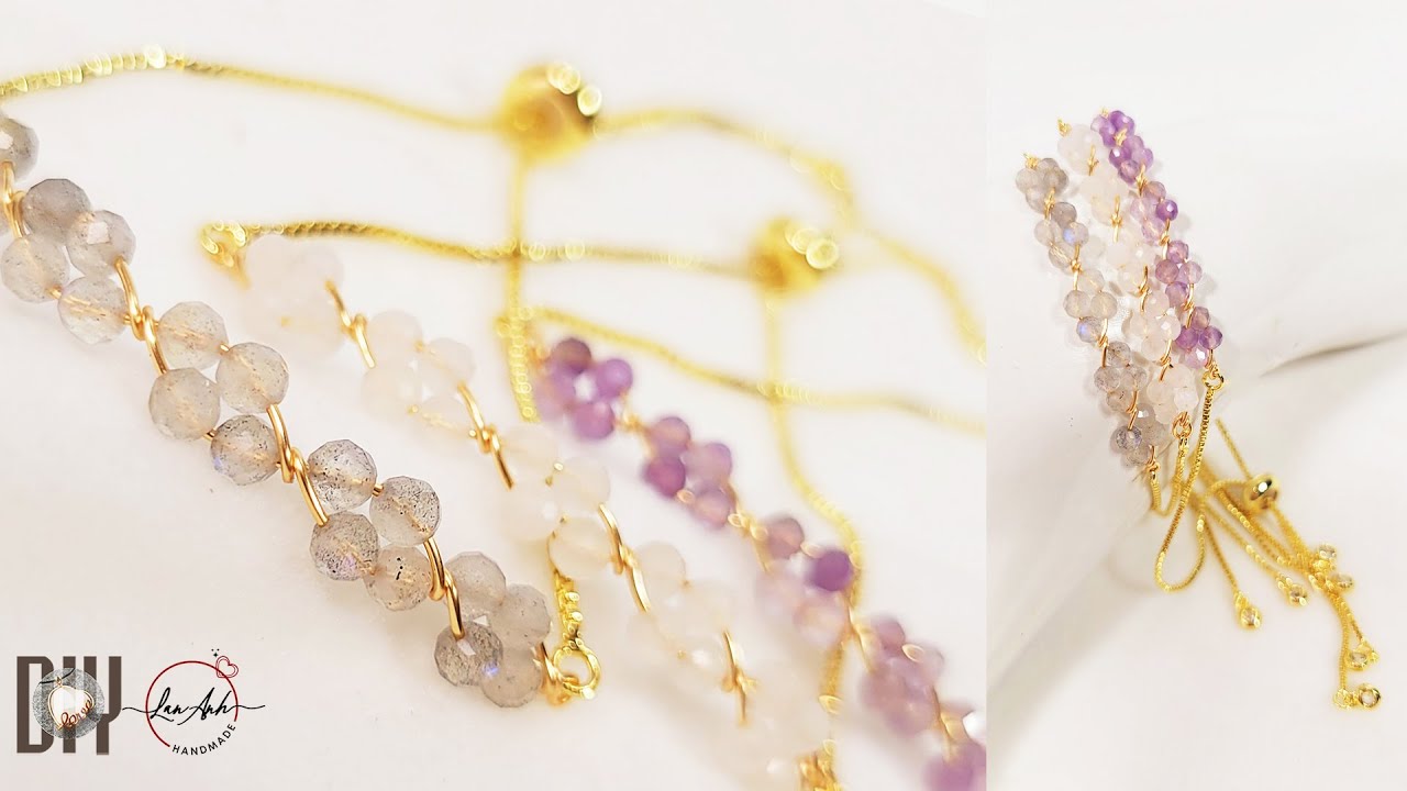 How to make leaf bracelets with small stones with convenient size ...