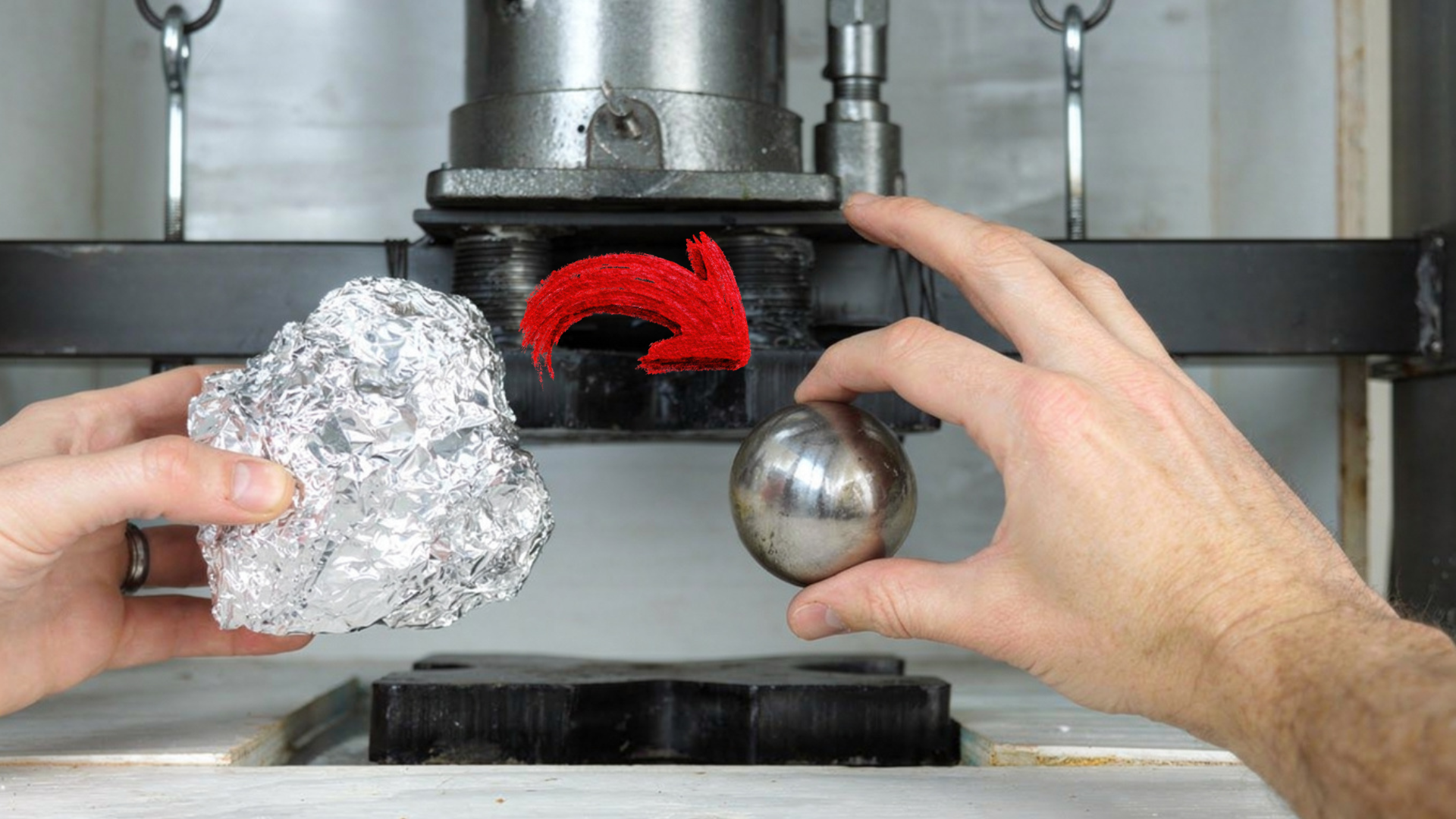 Mirror-polished Japanese foil ball gets crushed in a hydraulic press ...