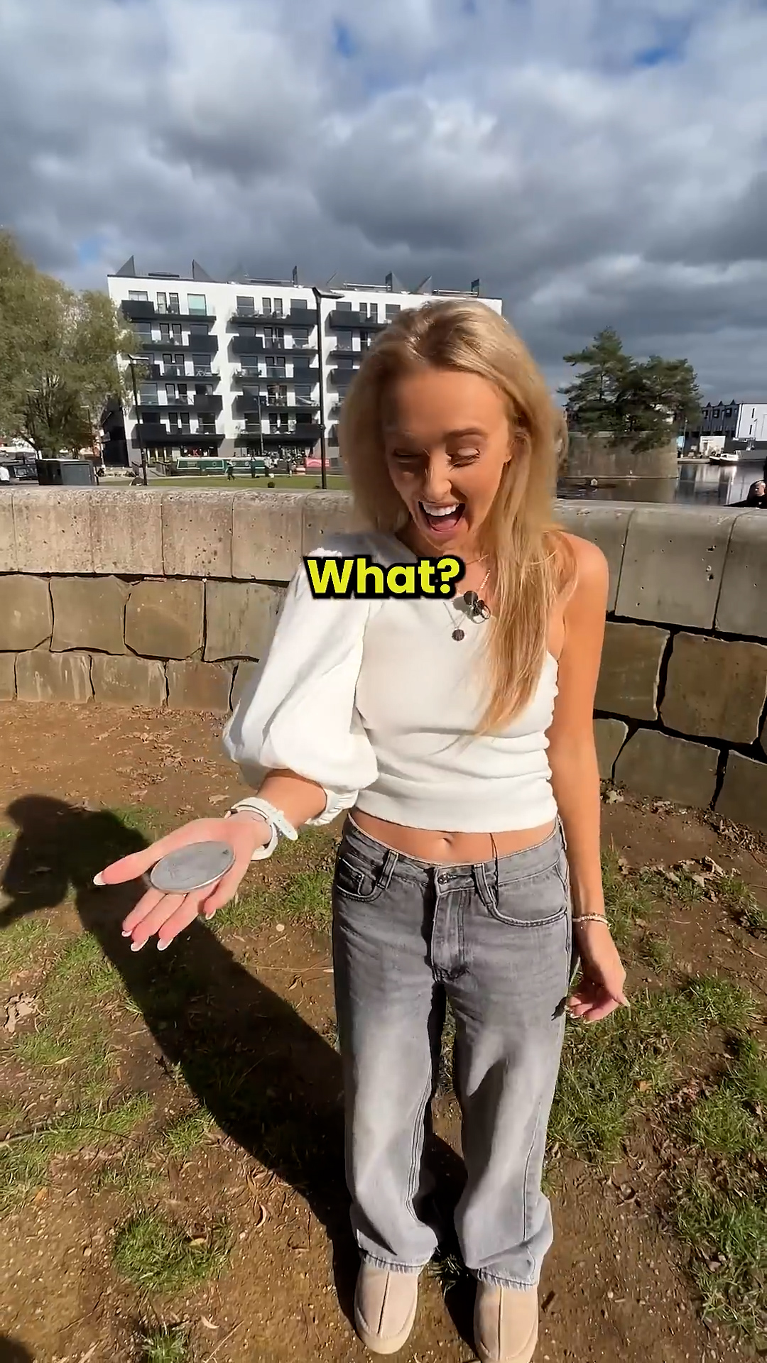 The coin kept moving into her hand