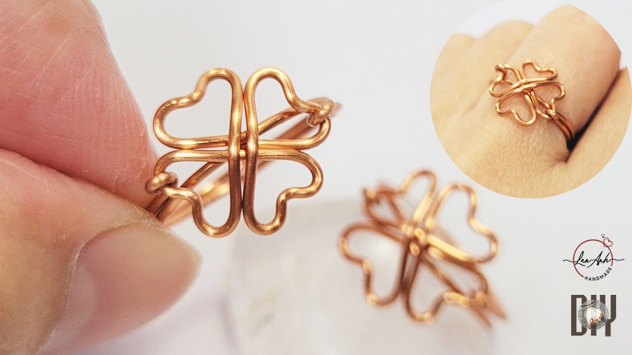 Simple four leaf clover ring making | Lucky jewelry for New Year 1089