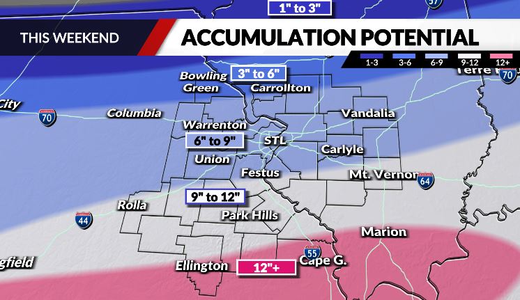 Map: St. Louis snow forecast – Major winter storm still on track