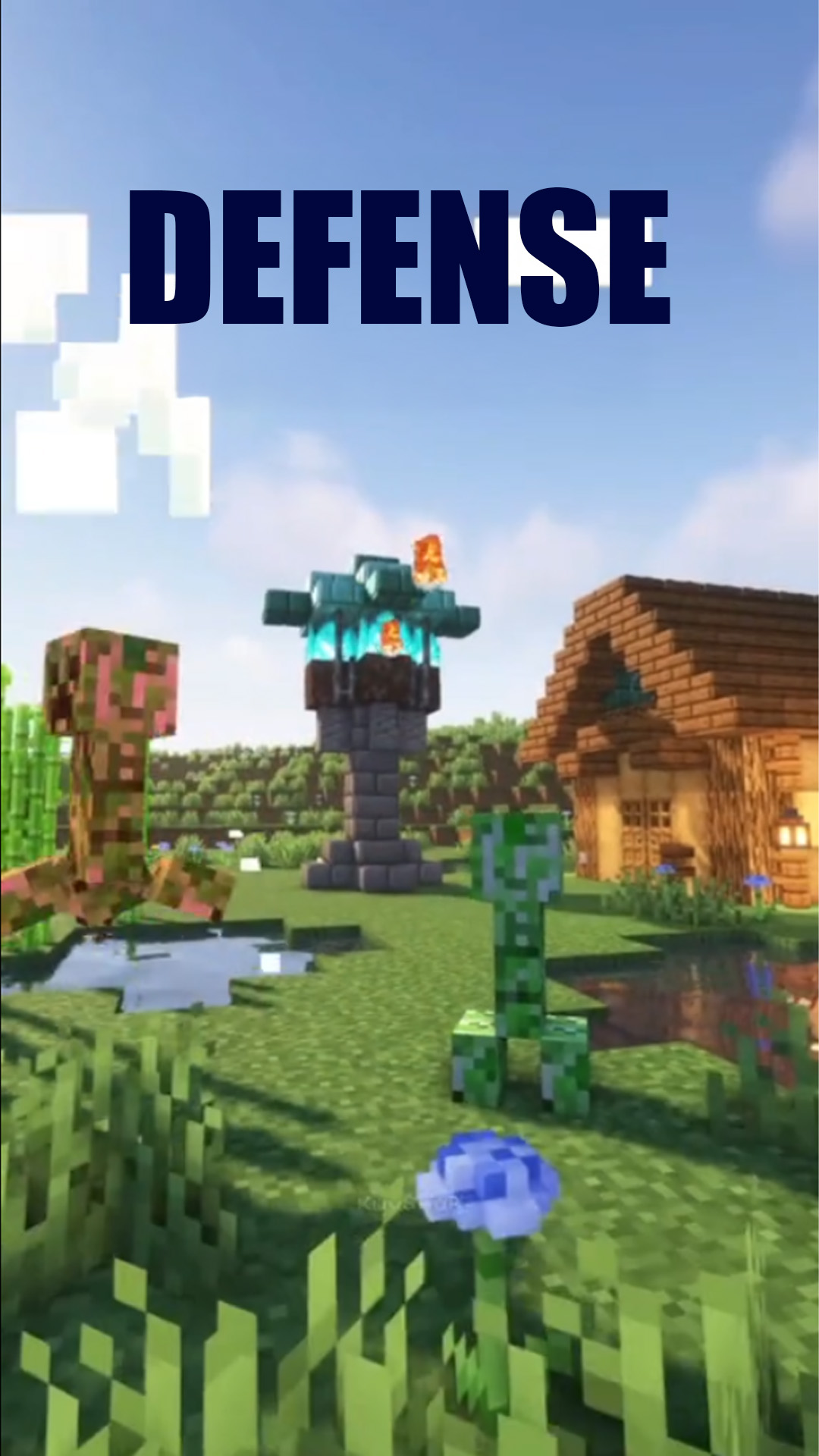 How to build a defense tower against zombies in Minecraft