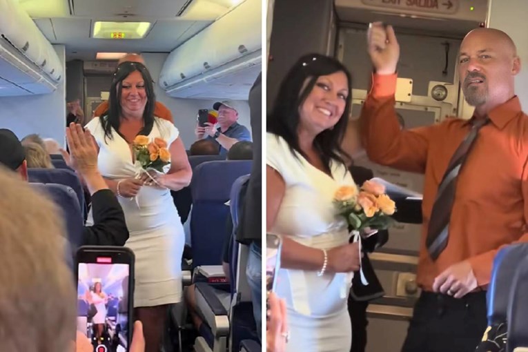 Tina and Roger said I do mid-flight on a Southwest plane