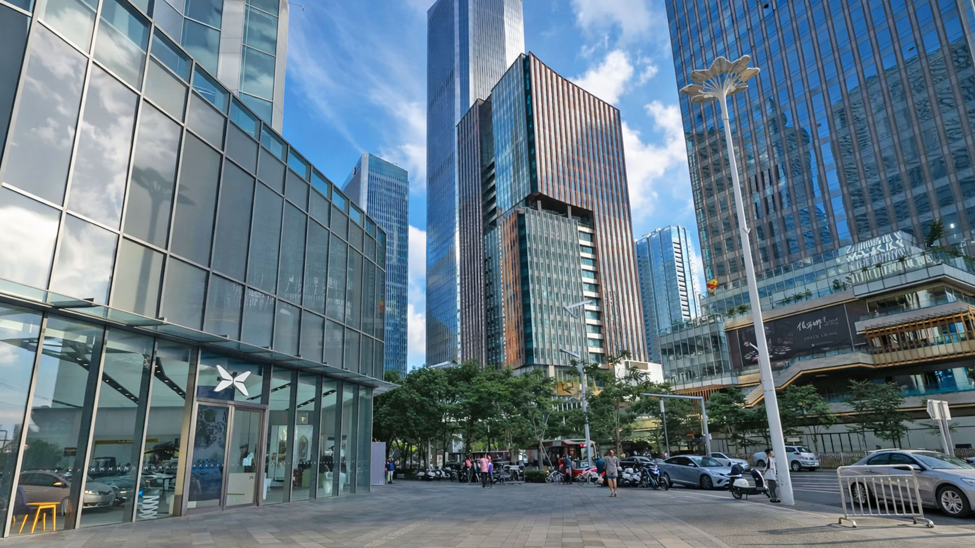 People and towers in Shenzhen China