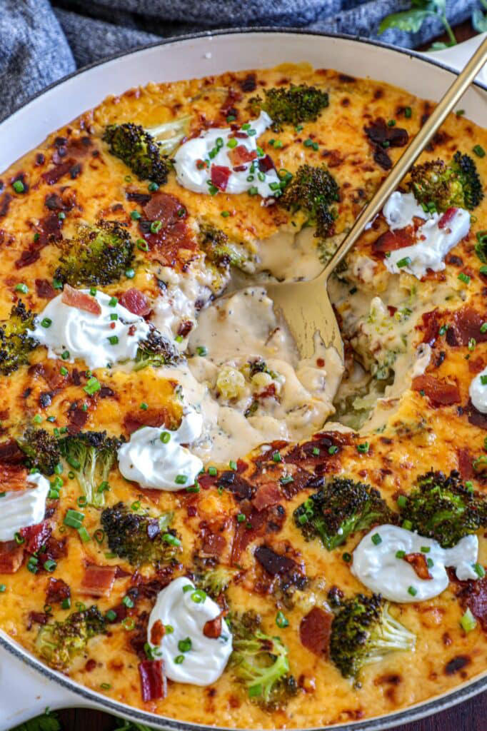 Broccoli cheddar baked potatoes
