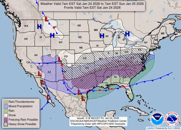 Winter Storm Fern 2026: These 2 weather maps track when snow and ice ...