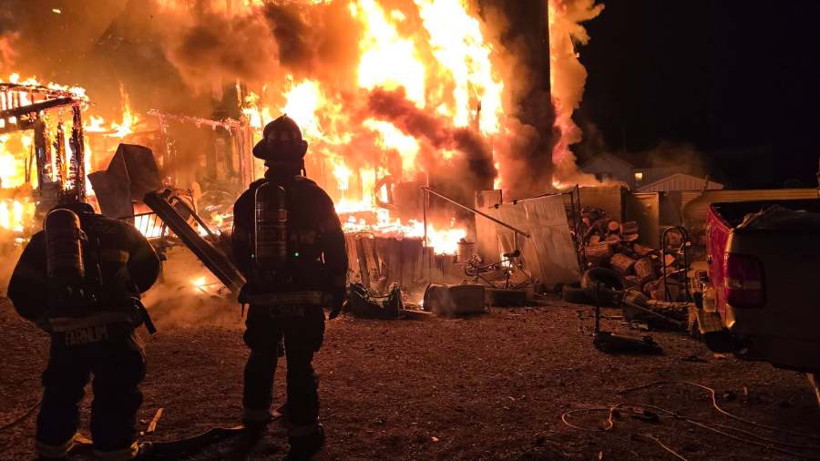 Photos: Firefighters battle early morning fire in Huntingdon County
