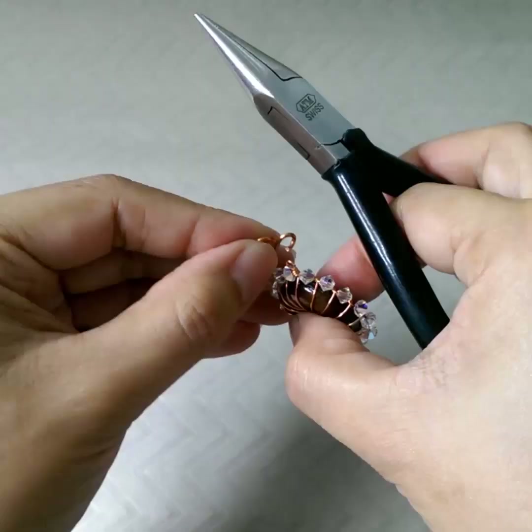 Simple flower | sun | pendant | donut stone | crystal beads ...