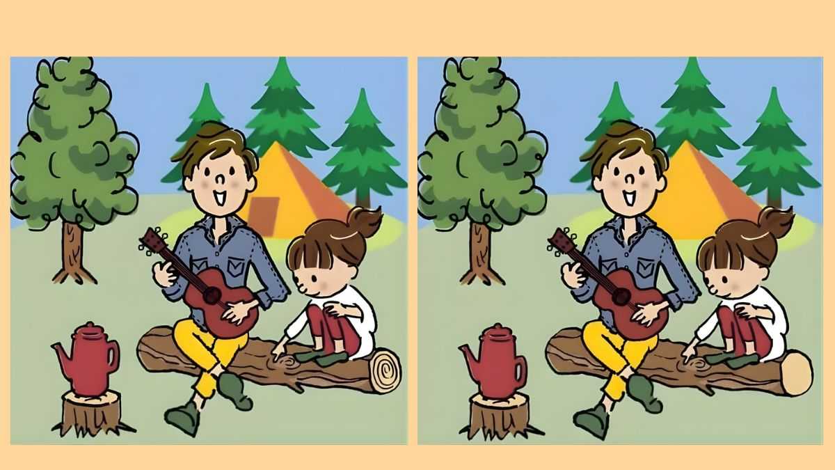 Find the differences between man in the woods images in 23 seconds