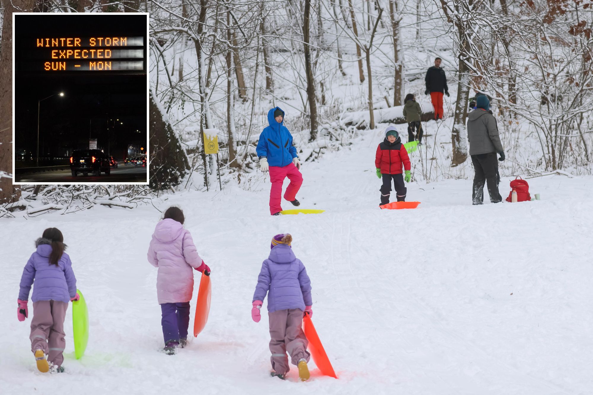 Snow-loving New Yorkers get creative with their sleds ahead of major ...