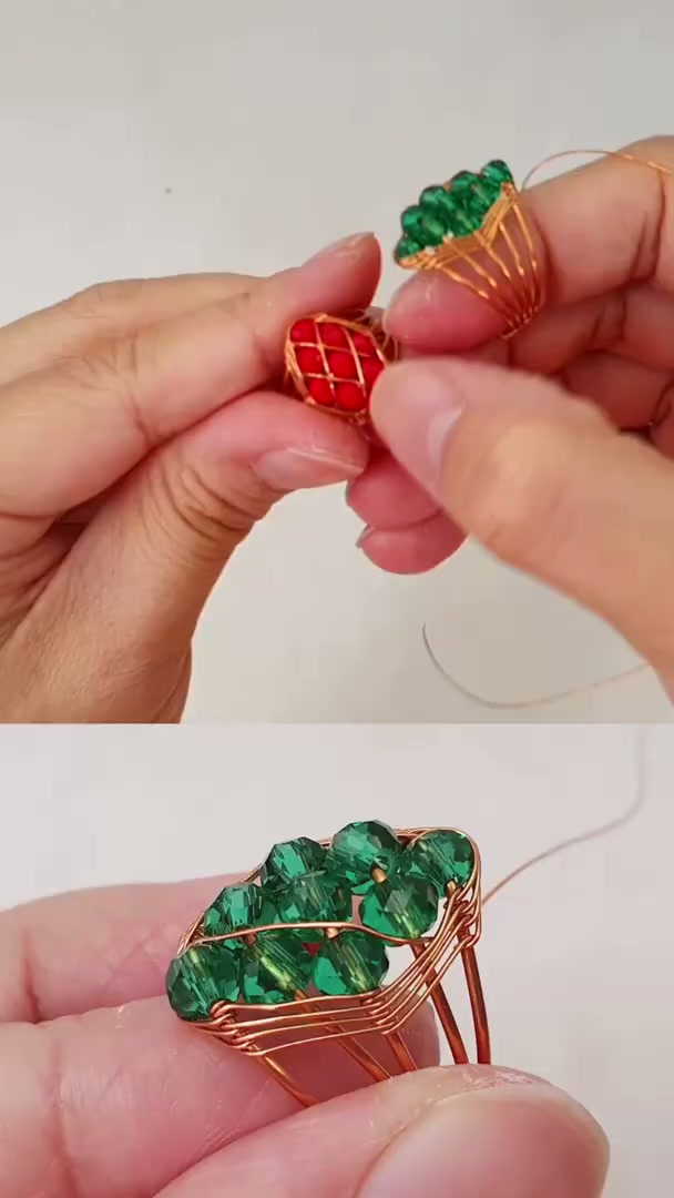 Play with wire | Rhombus | Big ring | Crystal beads | DIY ...
