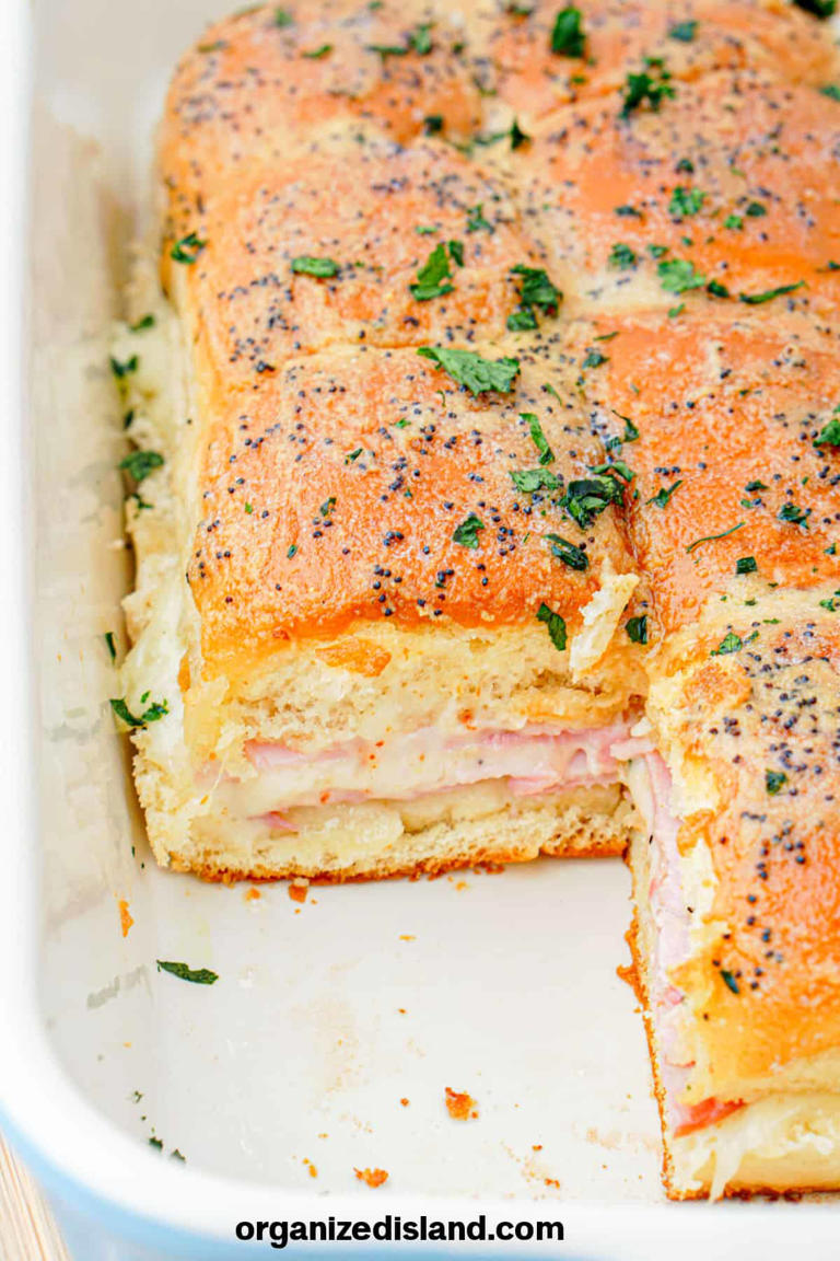 Ham and melted cheese sliders