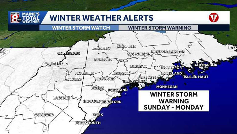 Winter storm warning in effect Sunday