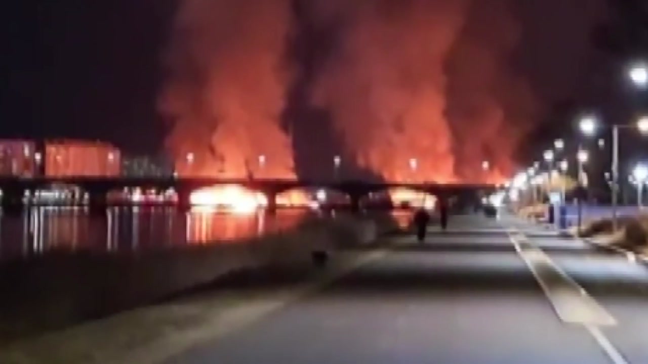 울산 북구 태화강변 갈대밭에서 불... 1시간 만에 완진 / YTN