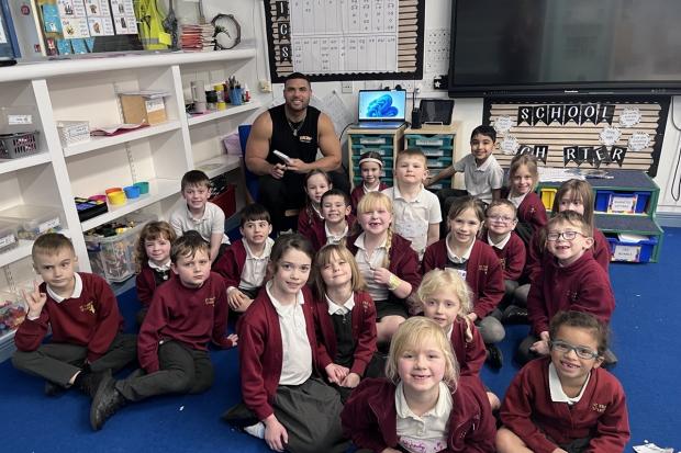 'Real' gladiator visits primary school to deliver fitness workshop