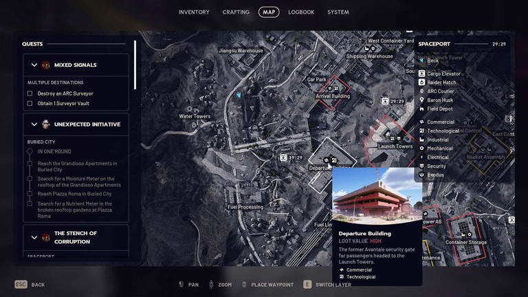 Where to find the departure building's staff lockers in ARC Raiders