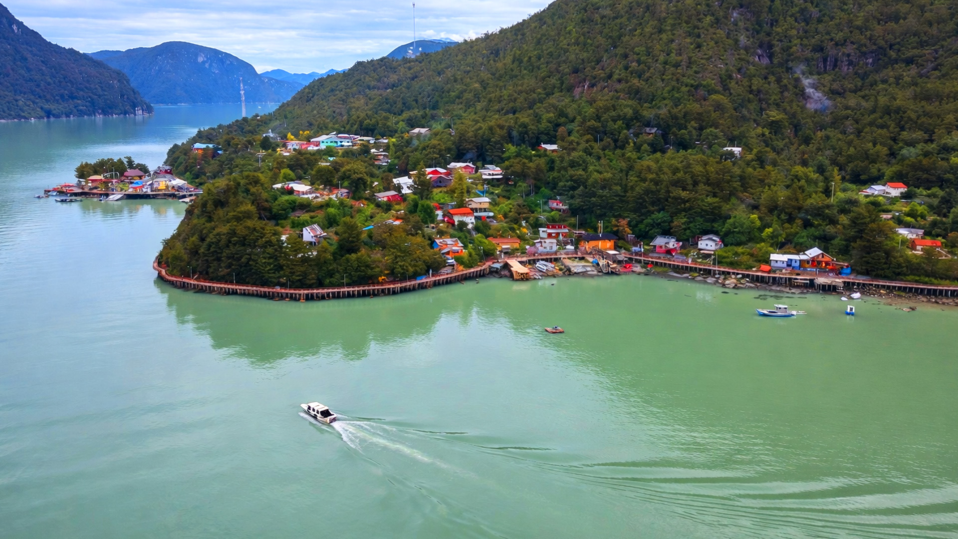 The wooden walkways of Caleta Tortel