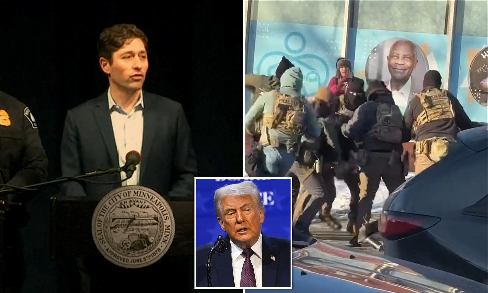 Minneapolis mayor challenges Donald Trump as he addresses president ...