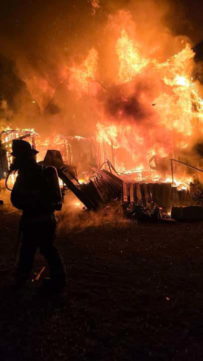 Photos: Firefighters battle early morning fire in Huntingdon County