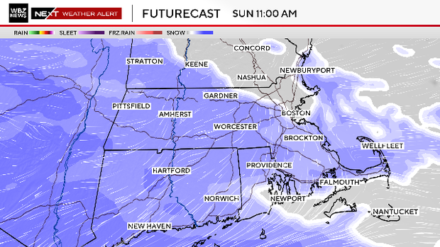 Weather timeline shows when snow is forecast to start and end in Boston ...