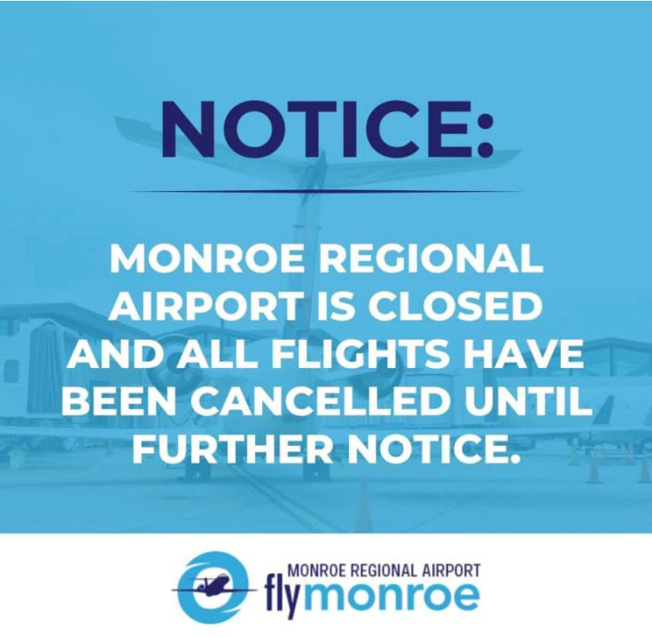 Monroe Regional Airport and Monroe Transit operations closed due to ...