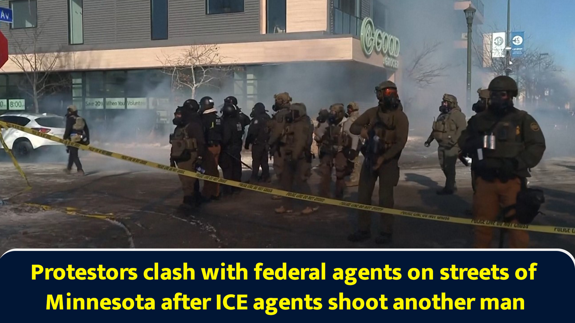 Protestors clash with federal agents on streets of Minnesota after ICE ...