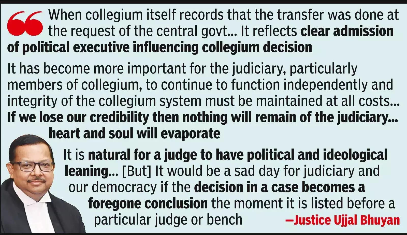 Supreme Court judge slams collegium for transfer on government nudge