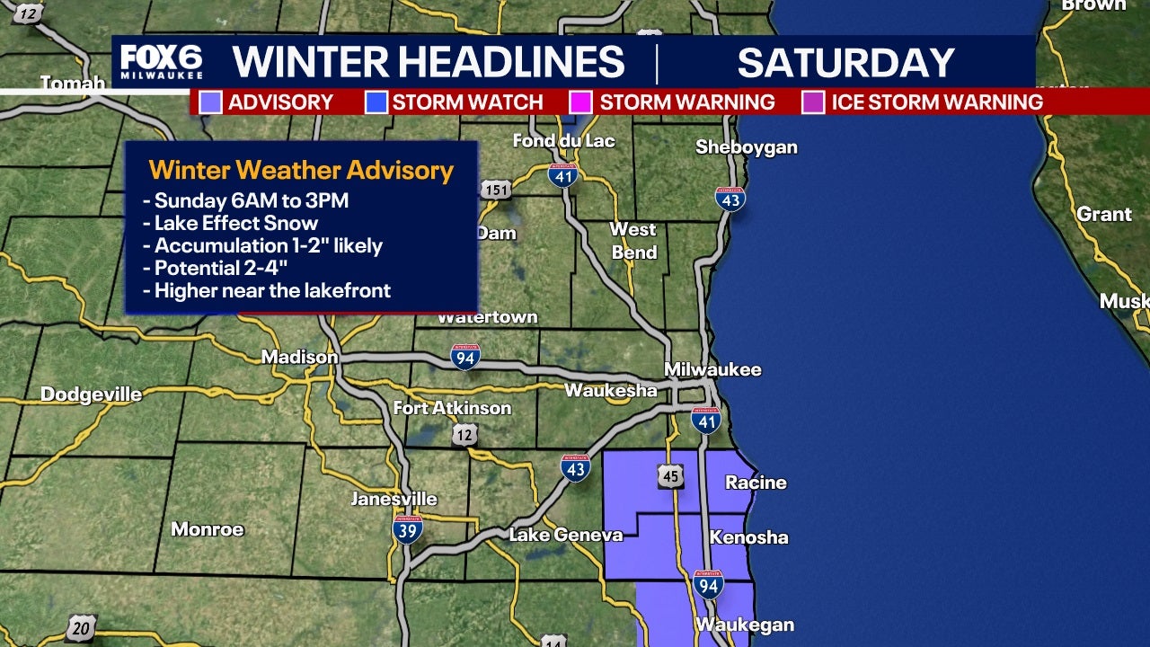 Wisconsin winter weather: Lake effect snow starts Saturday night