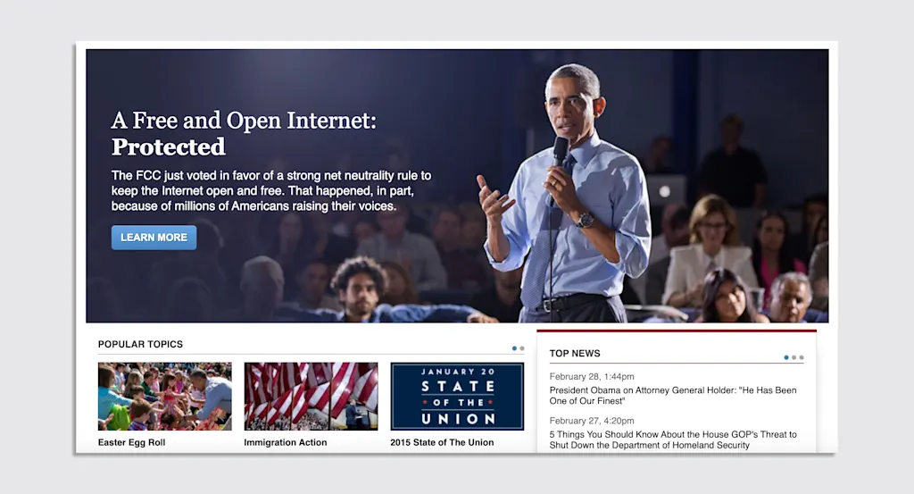 Trump turned the White House website into a personal action hero reel