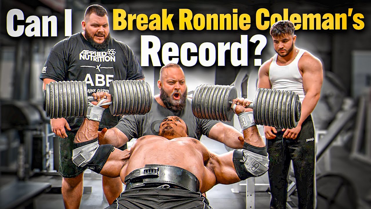 Attempting Ronnie Coleman's dumbbell press record