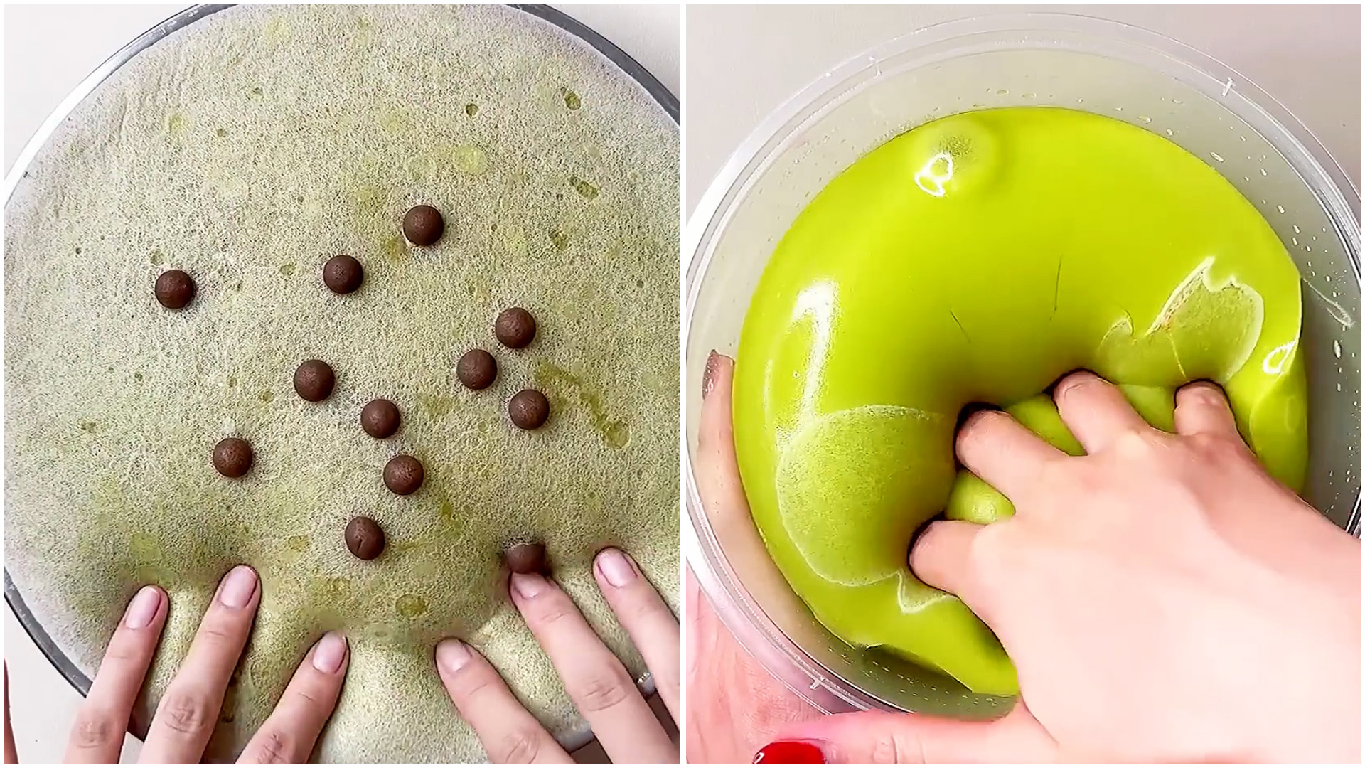 Soft slime texture and gentle ASMR