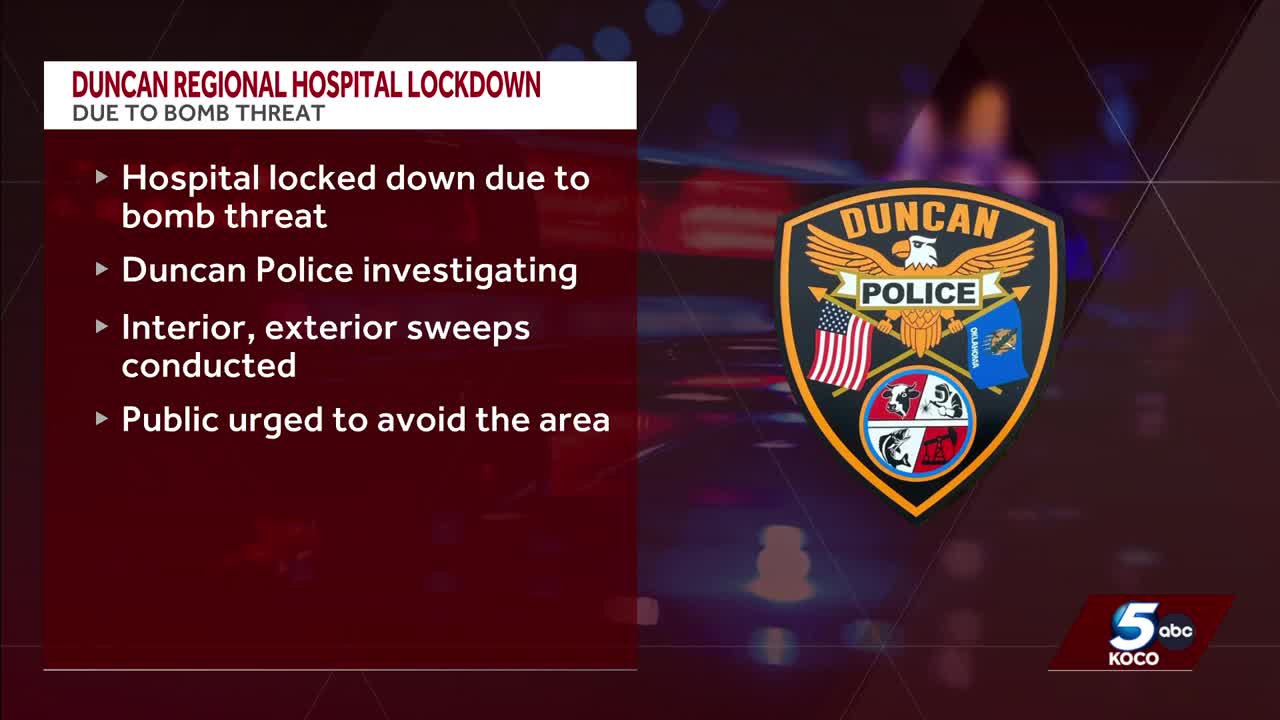 Duncan Regional Hospital placed on lockdown as police investigate bomb ...