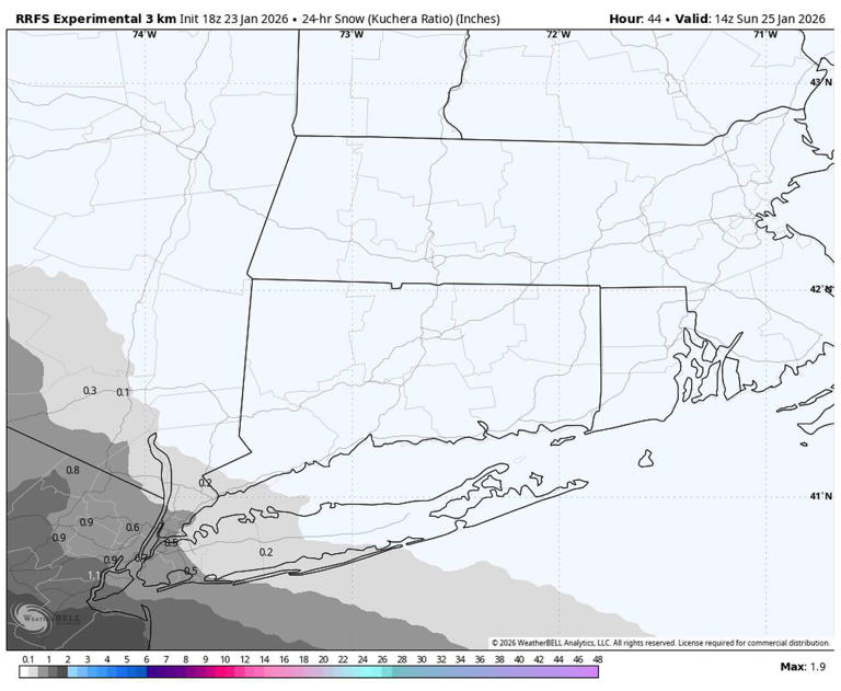 When will the heaviest snowfall in CT on Sunday? Here's the hour-by ...