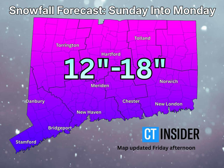 When will the heaviest snow fall in CT on Sunday? Here's the hour-by ...