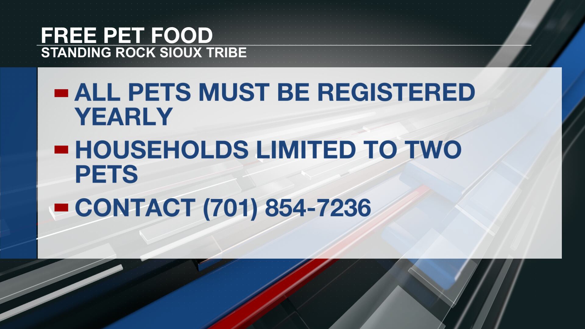 Standing Rock Sioux Tribe offers free pet food for residents