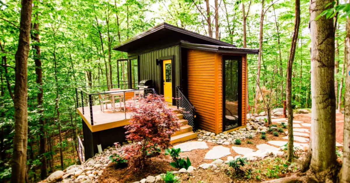 Escape to a unique treehouse rental in this Michigan waterfront town