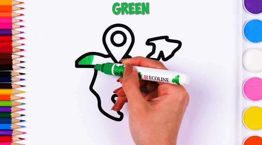 Coloring in different drawings | Learning color names