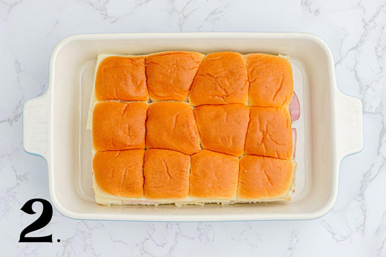 Ham and melted cheese sliders